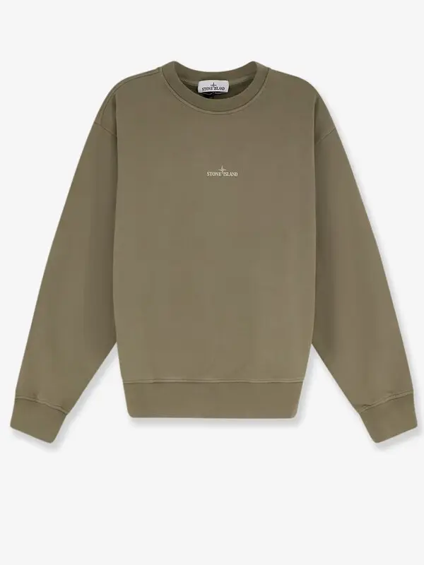 Stone Island Organic Cotton Sweatshirt With Logo Print