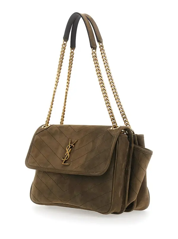 Saint Laurent Bo Niki Tripouch Suede Satin Calf - Multicolor