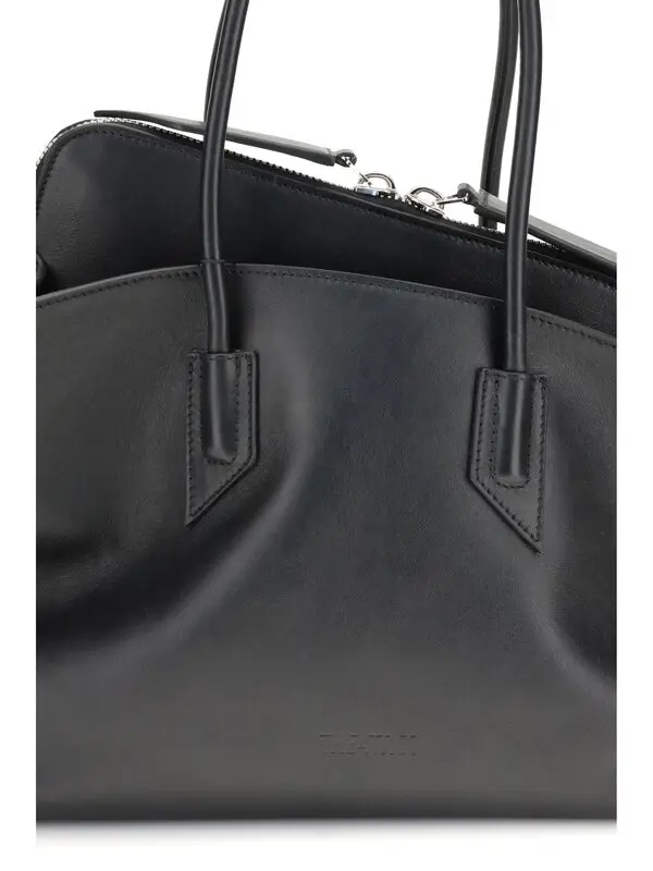 Attico La Passeggiata Leather Shoulder Bag - Black