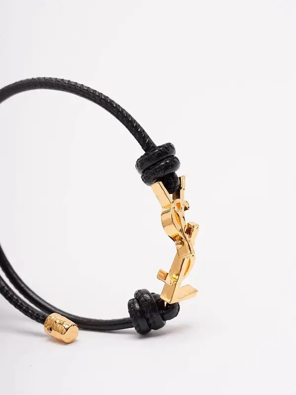 Saint Laurent Leather Monogram Bracelet - Multicolor