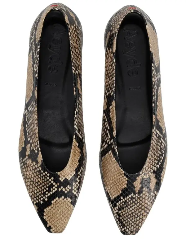 AeydĒ Snake Print Calf Leather Ballerina Betty - Multicolor