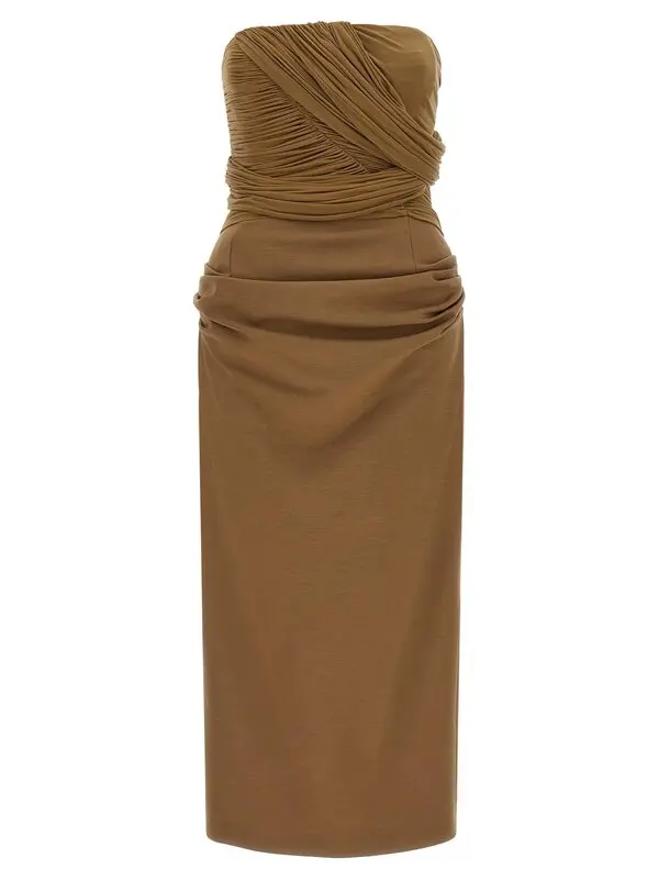 Magda Butrym Off-the-shoulder Midi Dress - Brown