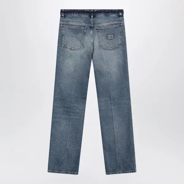 Miu Miu Cotton Denim Trousers - Blue