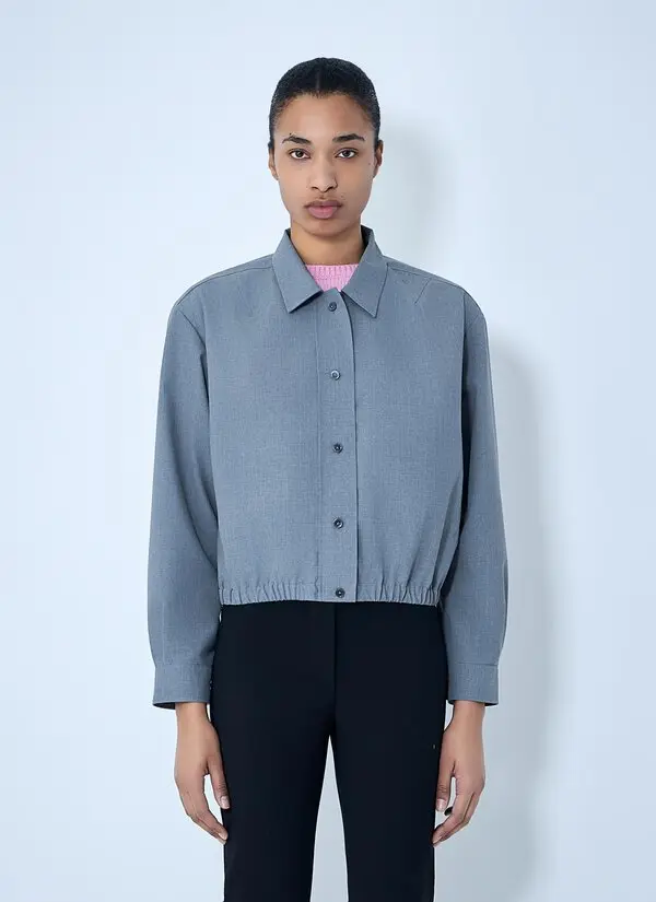 JIL SANDER Cotton Poplin Cropped Shirt