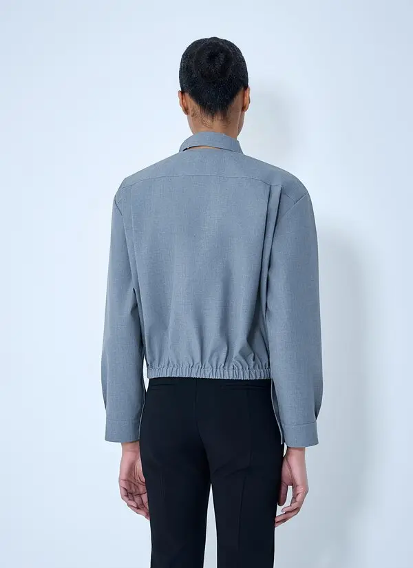 JIL SANDER Cotton Poplin Cropped Shirt
