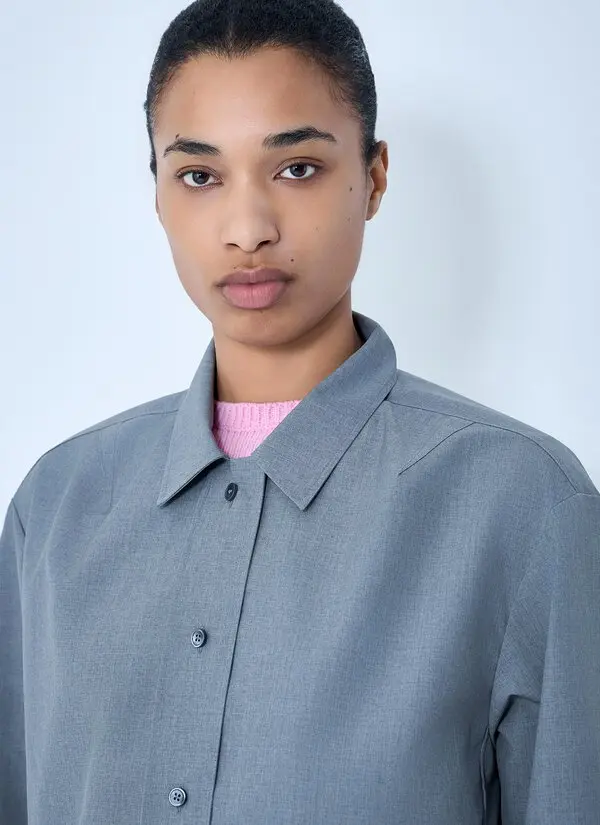 JIL SANDER Cotton Poplin Cropped Shirt