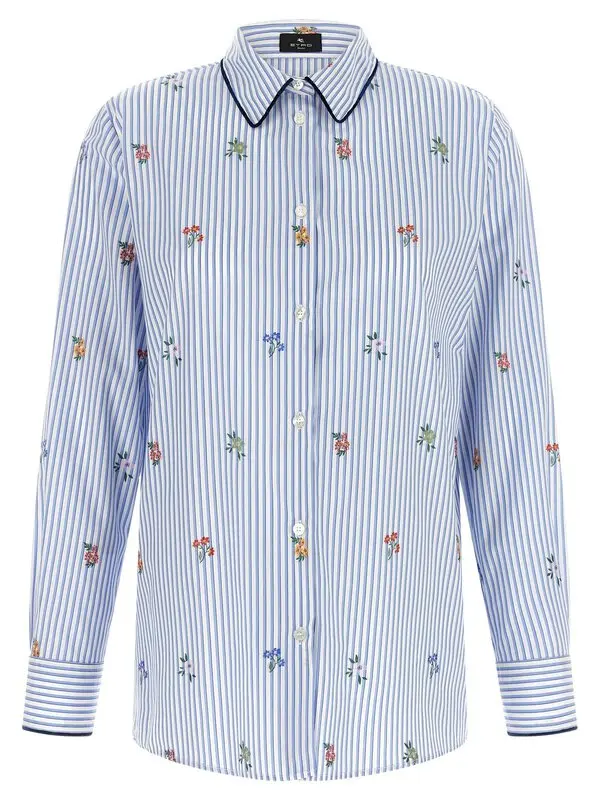 Etro Floral Embroidery Shirt - Blue