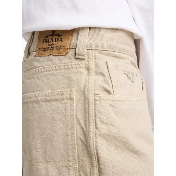 Prada Neutrals Denim Regular & Straight-leg Jeans - Cream