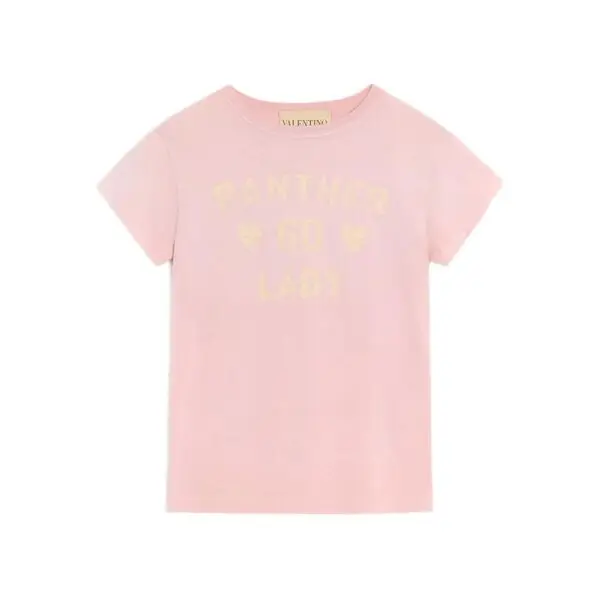 Valentino Garavani Logo Print Cotton T-shirt - Pink