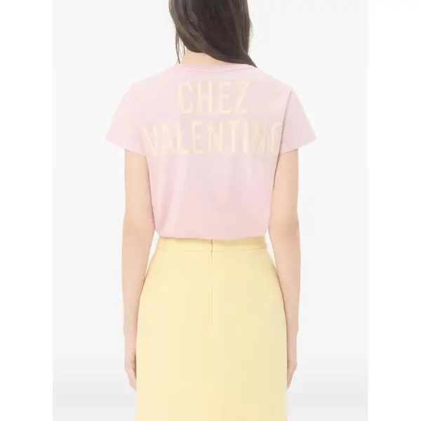 Valentino Garavani Logo Print Cotton T-shirt - Pink