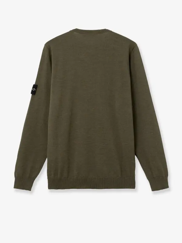 Stone Island Wool Sweater With Side Logo Patch - Multicolor