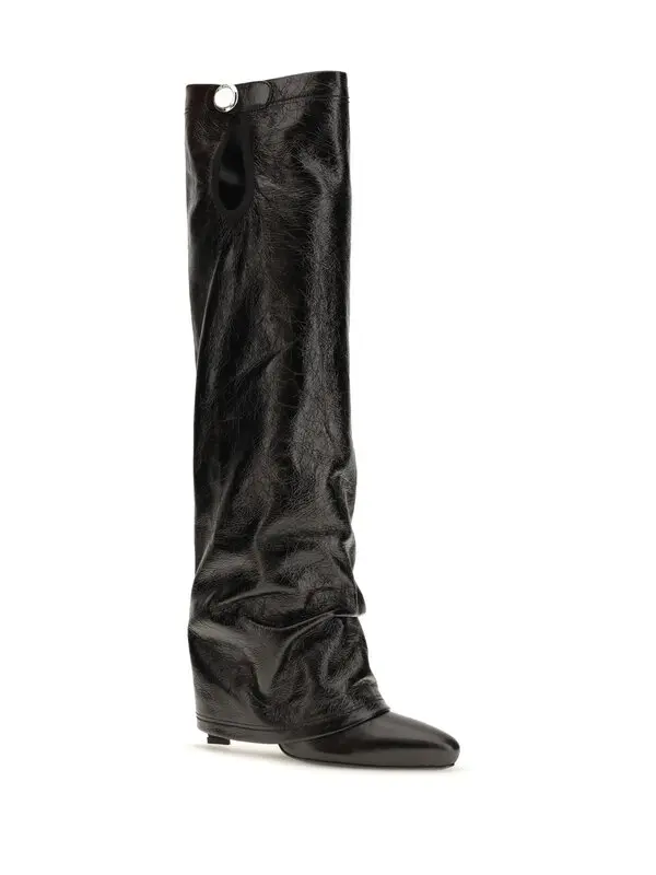 Attico Knee-high Eco-leather Boots - Black