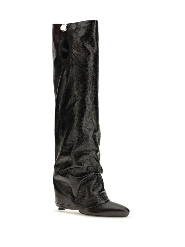 Attico Knee-high Eco-leather Boots - Black