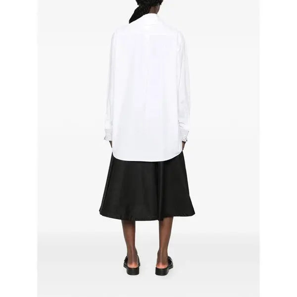Prada Cotton Striped Cuffs Shirt - White