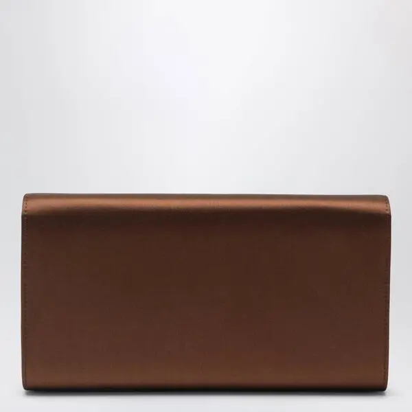 ROGER VIVIER Efflorescence Clutch In Satin Cacao
