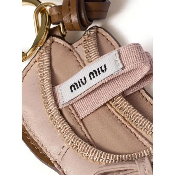 Miu Miu Lambskin Ballet Shoe Keychain - Cream
