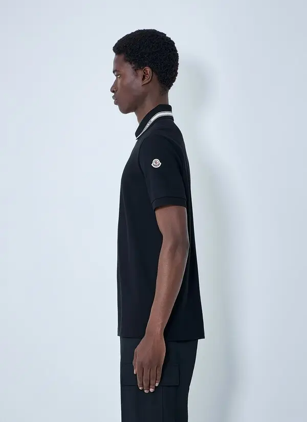 Moncler Striped Collar Polo Shirt
