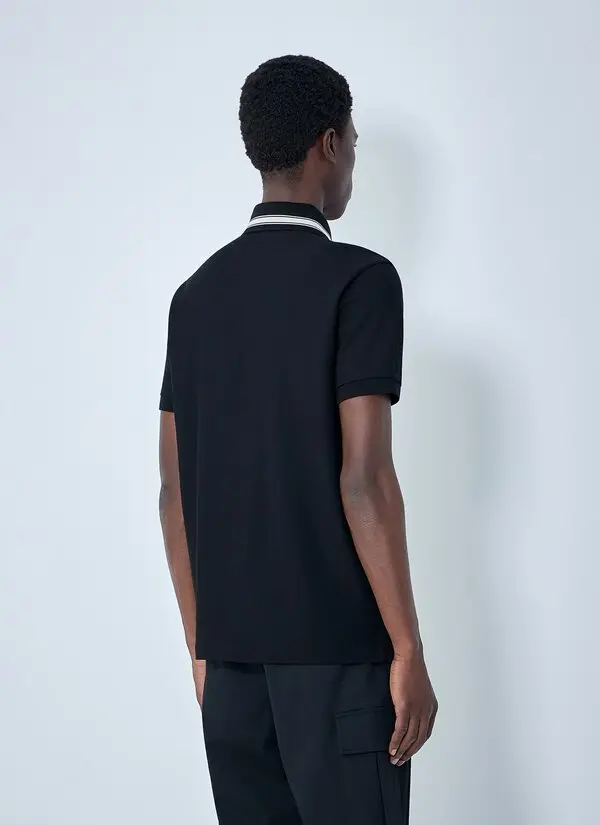 Moncler Striped Collar Polo Shirt