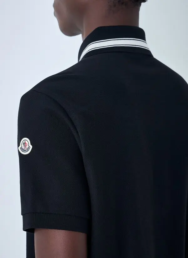 Moncler Striped Collar Polo Shirt