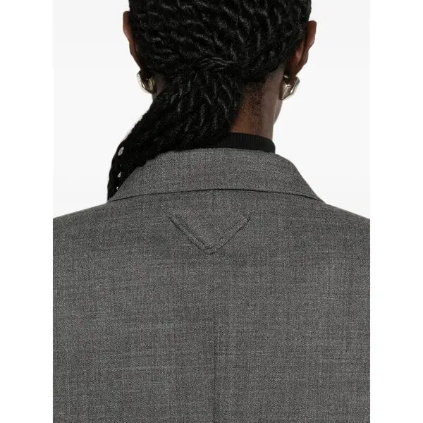 Prada Virgin Wool Blazer Jacket - Gray