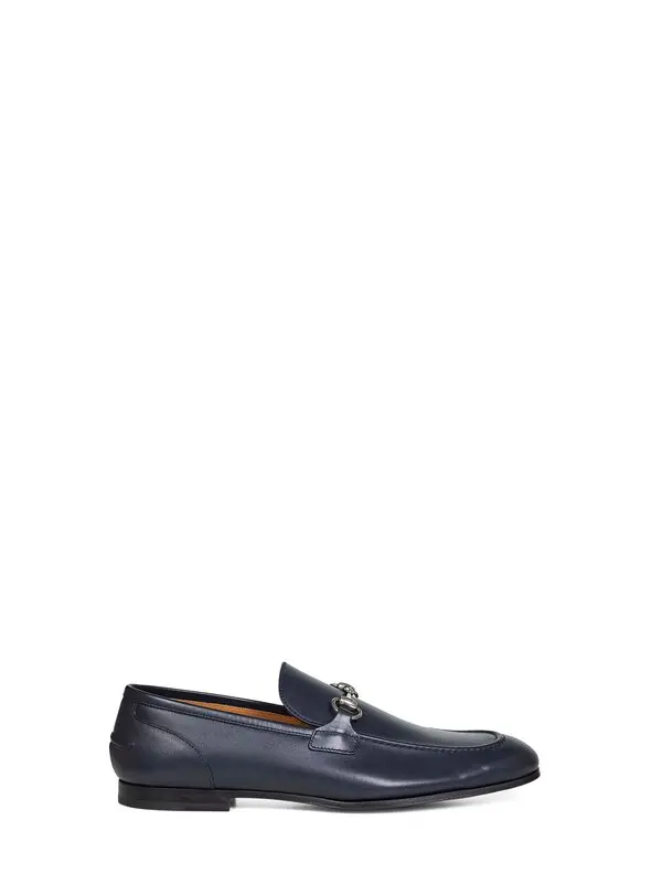 Gucci Dark Blue Leather Jordaan Loafers - Multicolor