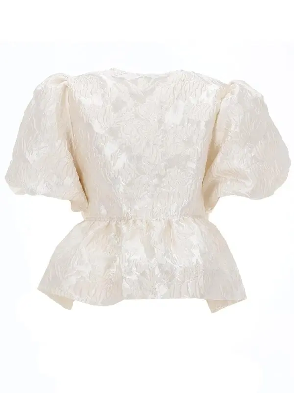 GANNI Top Peplum - Cream
