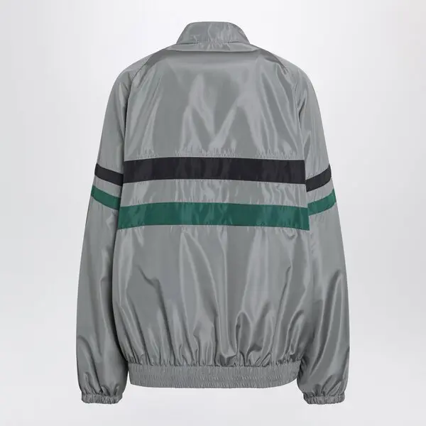 Miu Miu Tech Silk Blouson In Lead Grey