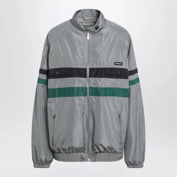 Miu Miu Tech Silk Blouson - Gray
