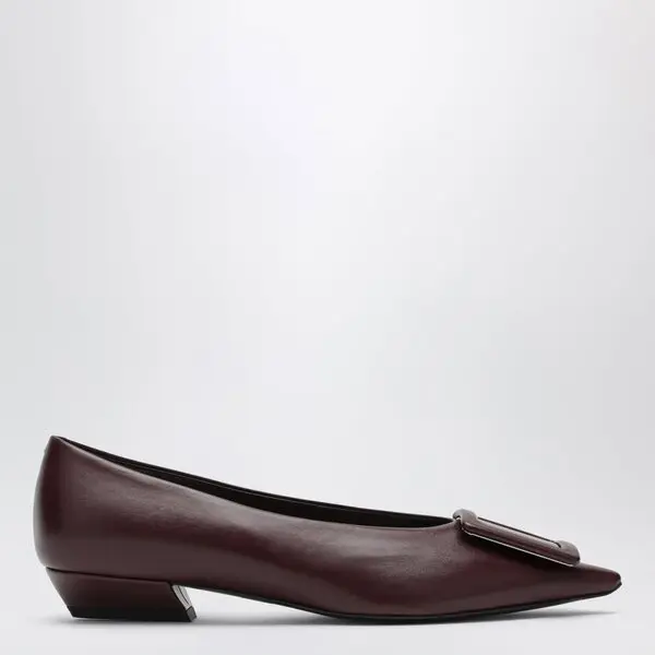 ROGER VIVIER Gommettine Ballerina In Mosto-coloured Leather - Red
