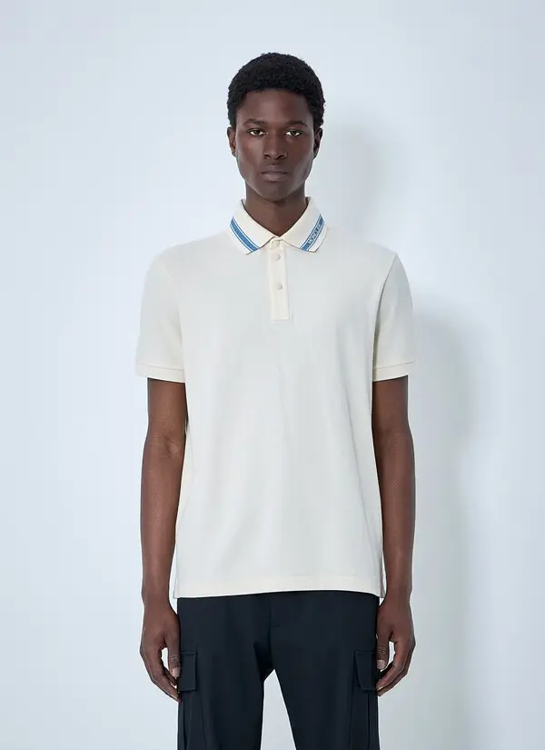 Moncler Polo Shirt With Contrast Collar
