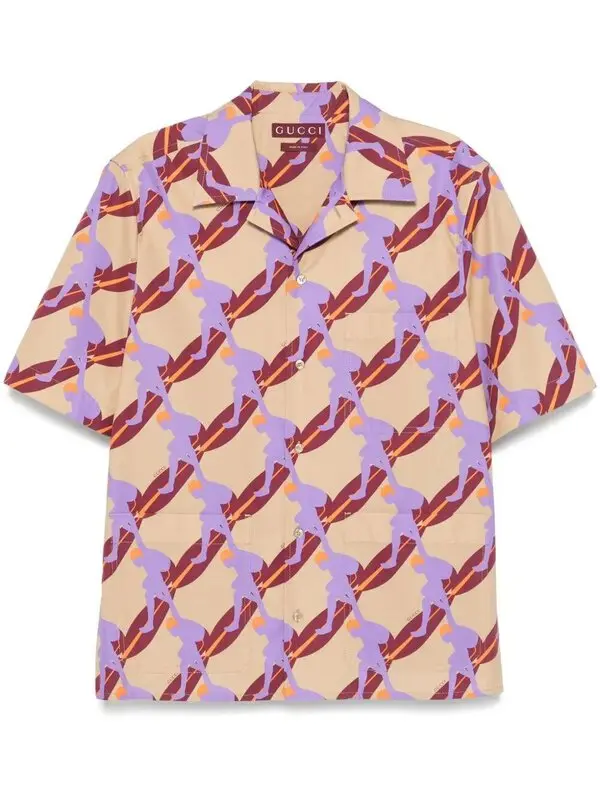 Gucci Twisted Surf On Pop` Print Shirt - Multicolor