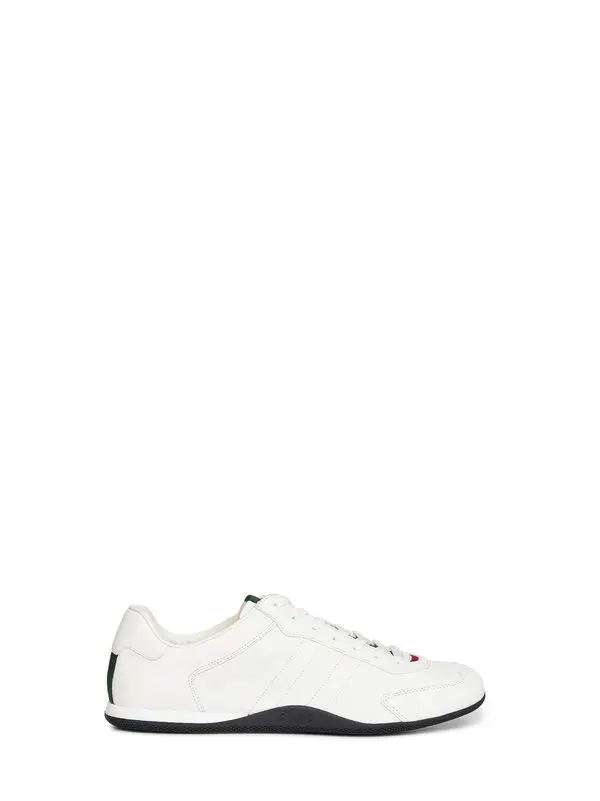 Gucci White Smooth Leather Shift Sneakers - Multicolor