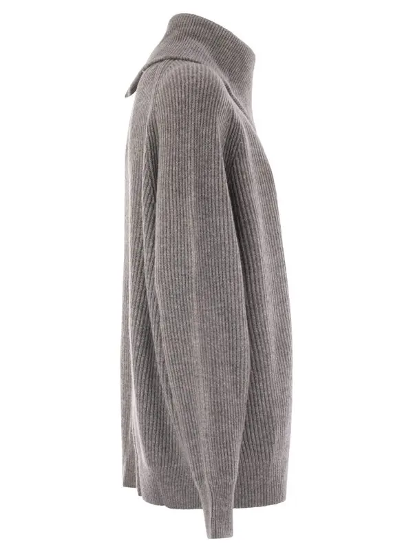 Sportmax Salpa Cashmere-blend Zip Sweater - Gray