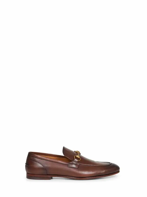 Gucci Dark Brown Leather Jordaan Loafers - Multicolor