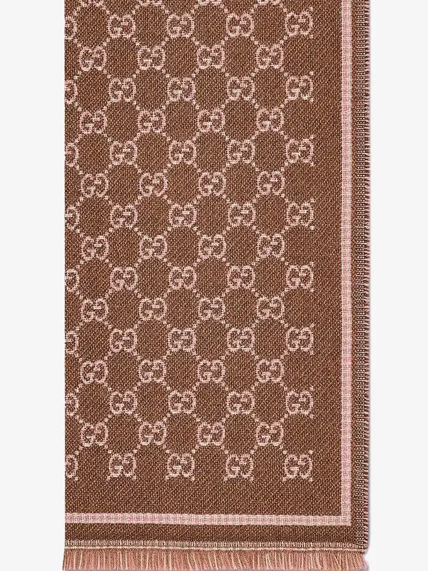 Gucci Wool Scarf With Gg Motif