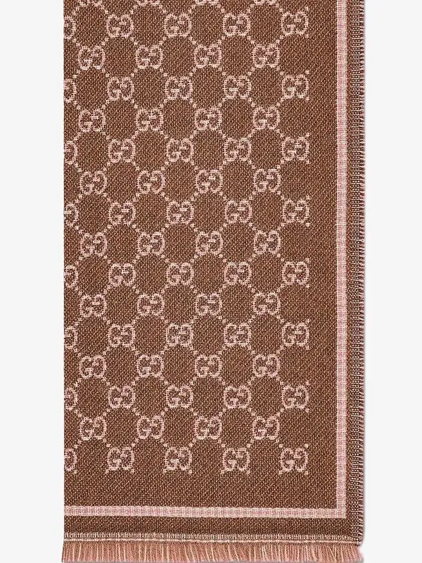 Gucci Wool Scarf With Gg Motif - Multicolor