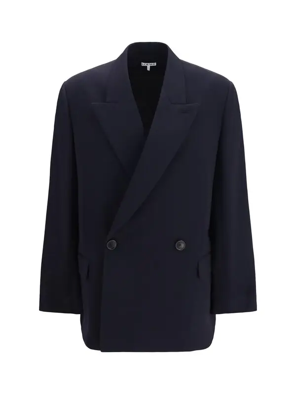 Loewe Wool Blend Double-breasted Jacket - Blue