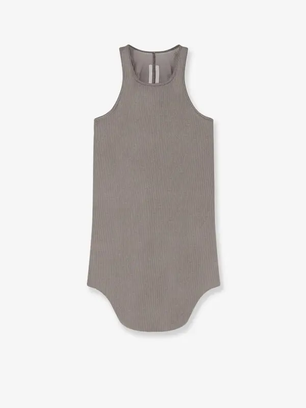 Rick Owens Tower Cotton And Silk Blend Tank Top - Gray