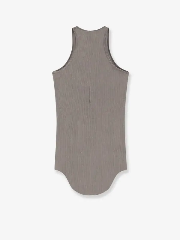 Rick Owens Tower Cotton And Silk Blend Tank Top - Gray