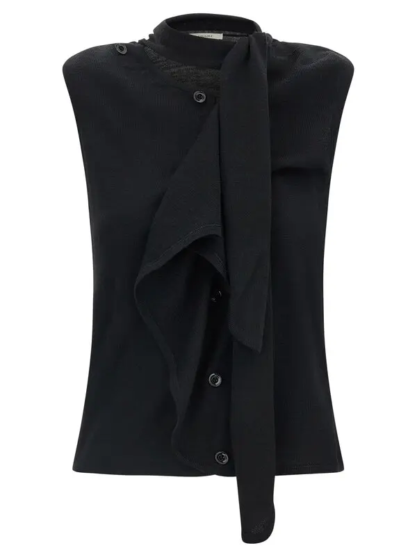 LEMAIRE Draped Panel Vest - Black