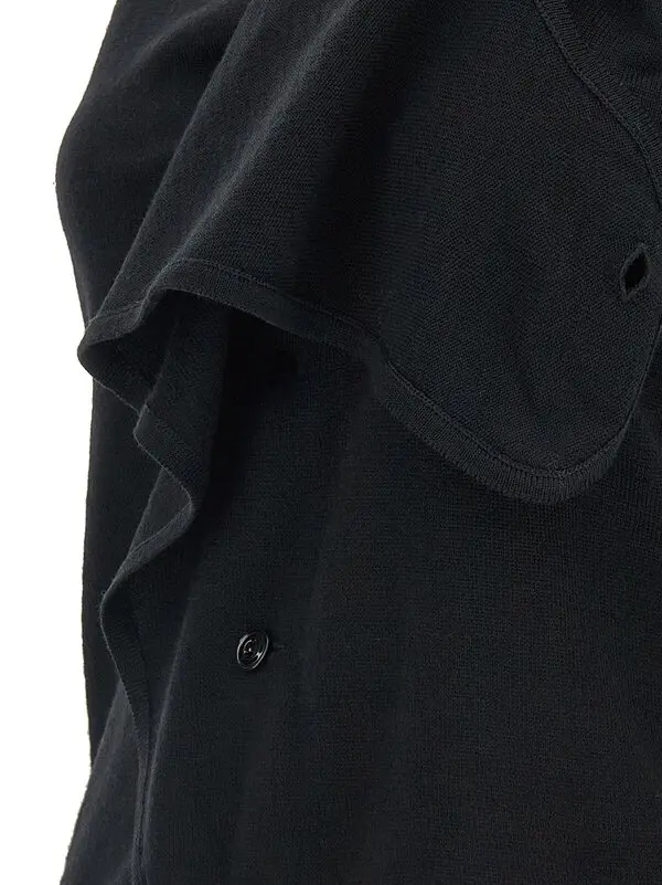 LEMAIRE Draped Panel Vest - Black