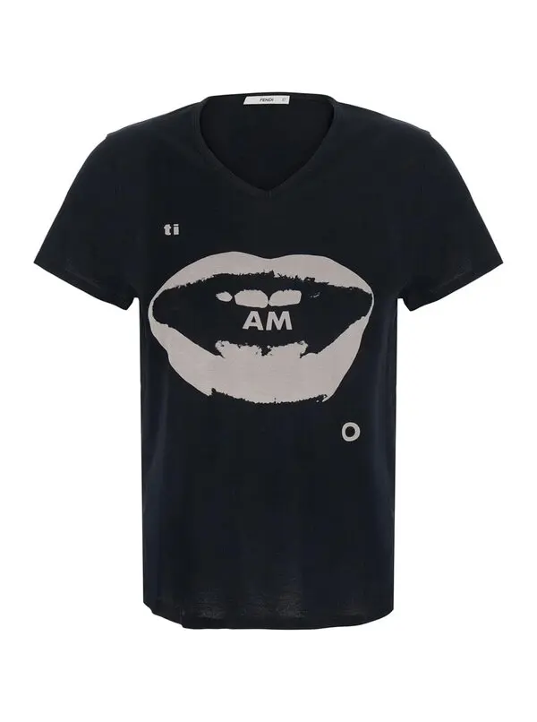 Fendi Ti Amo Cotton T-shirt - Black