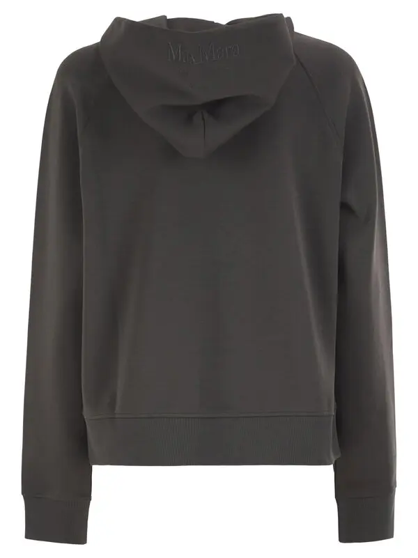 Max Mara Hooded Zip-up Jersey Sweatshirt - Multicolor
