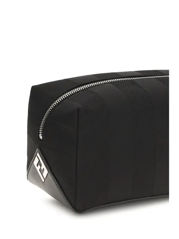 Fendi Striped Beauty Case - Cream