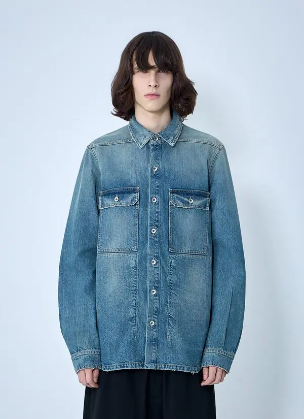Rick Owens Denim Overshirt Jacket - Blue