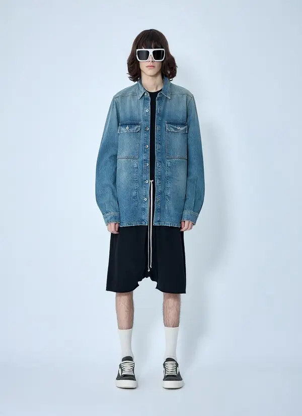 Rick Owens Denim Overshirt Jacket - Blue
