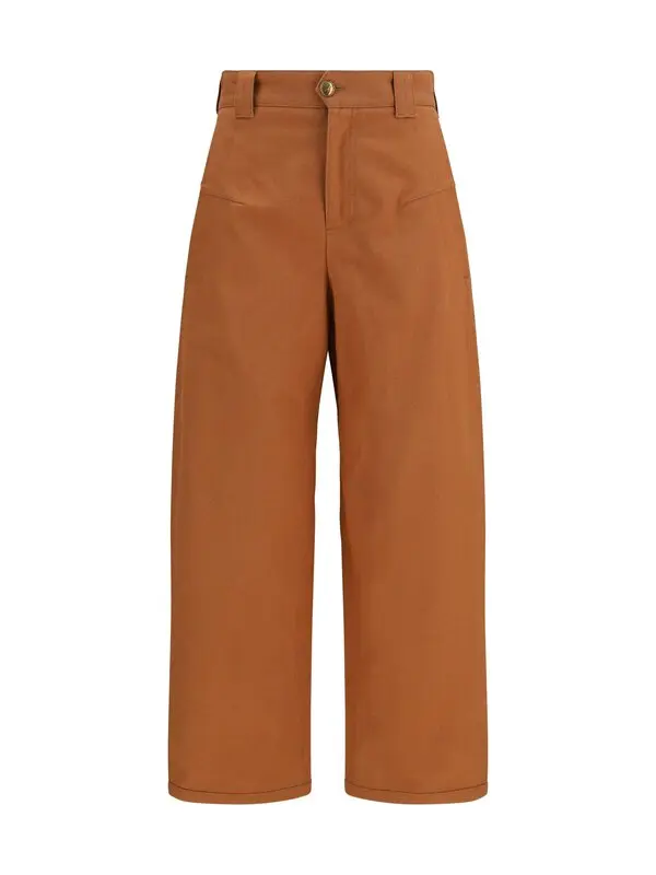 Chloé Cotton Canvas Barrel-leg Pants