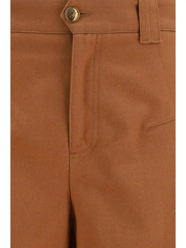 Chloé Cotton Canvas Barrel-leg Pants