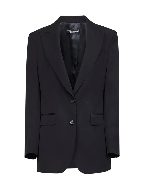 Dolce & Gabbana Black Wool Gabardine Jacket