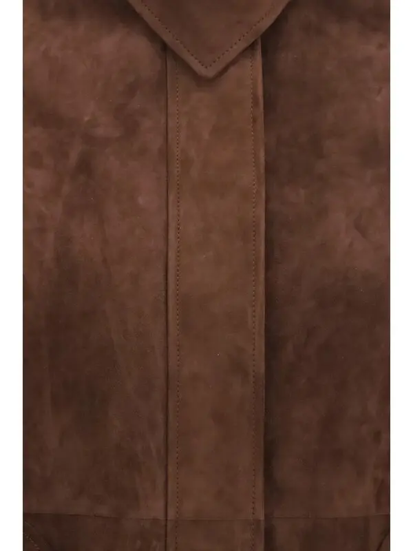 Alaïa Peplum Jacket In Suede Goatskin - Brown